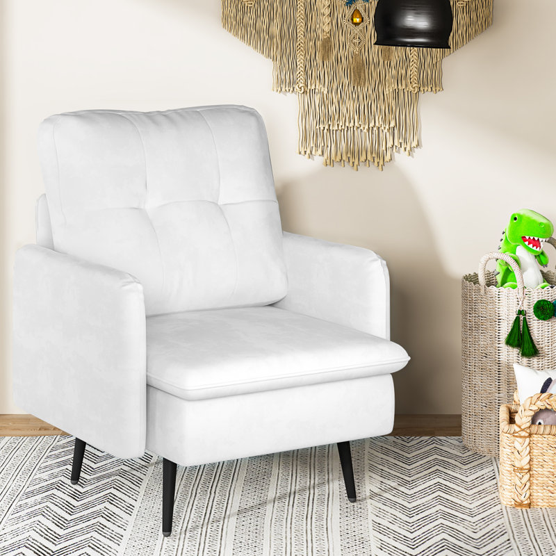 Mercer41 Taaha CAL117 Compliant 22.4'' Wide Tufted Velvet Armchair & Reviews | Wayfair